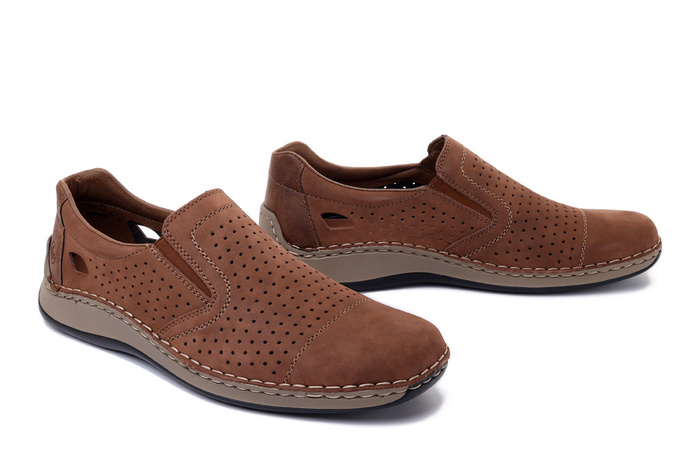 RIEKER 05286-24 brown, półbuty letnie męskie | Sklep e-kobi.pl