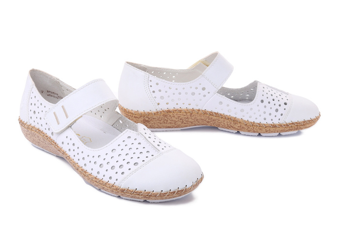 RIEKER 44880-80 white, półbuty letnie damskie | Sklep e-kobi.pl