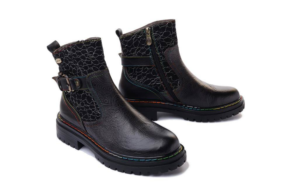 LAURA VITA KANDYO 0123 noir, botki damskie - sklep e-kobi.pl