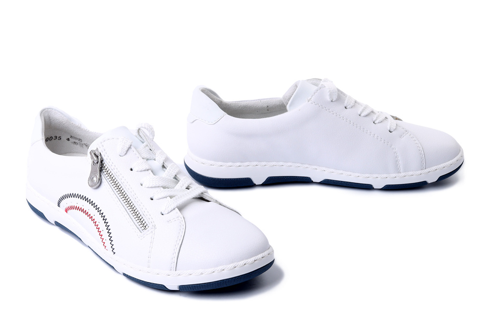 RIEKER 42424-80 white, półbuty damskie - sklep e-kobi.pl