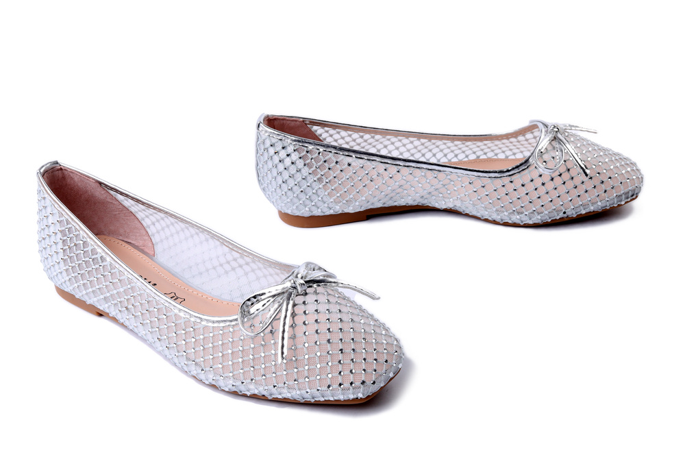 SCAVIOLA S-342 SILVER, baleriny damskie - sklep e-kobi.pl