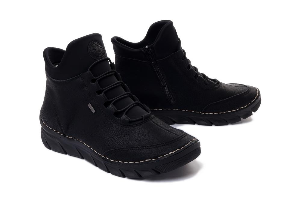 RIEKER 55069-00 black, trzewiki damskie - sklep e-kobi.pl