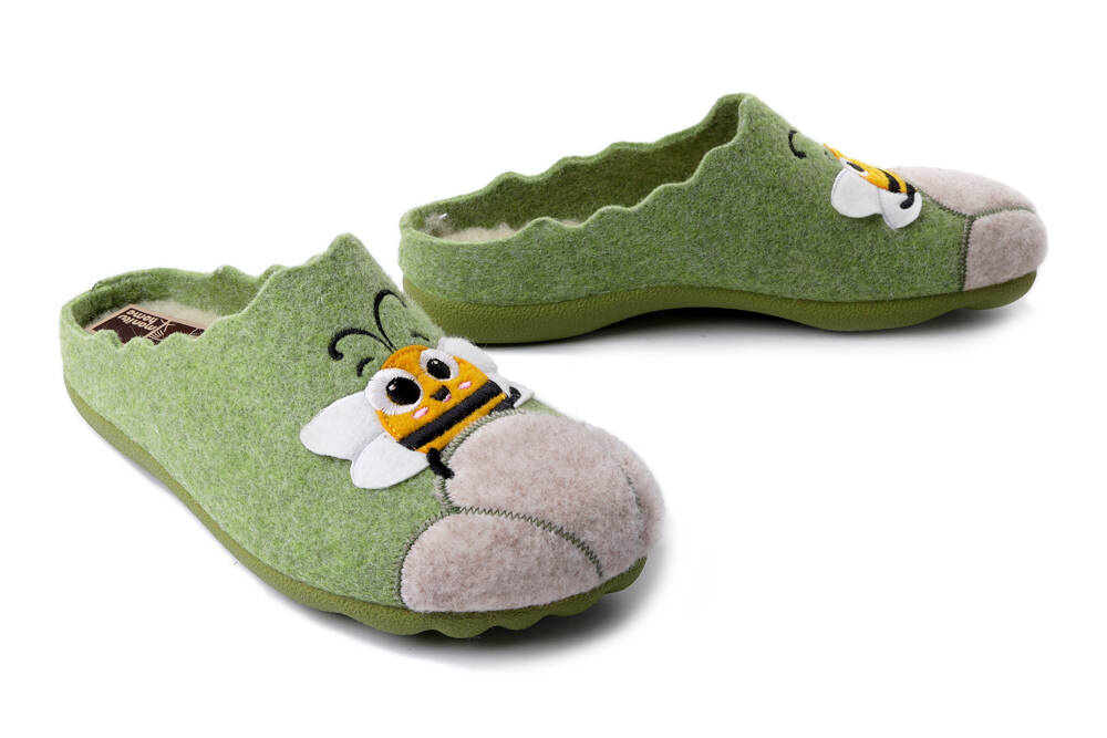 MANITU 320230-07 grun, kapcie damskie - sklep e-kobi.pl